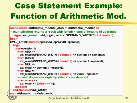 Case Statement Example: