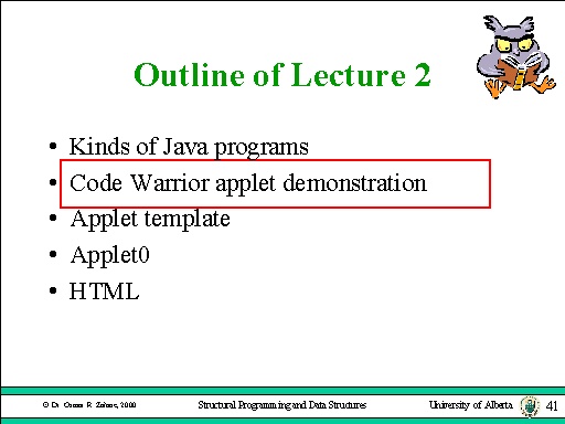 Outline of Lecture 2