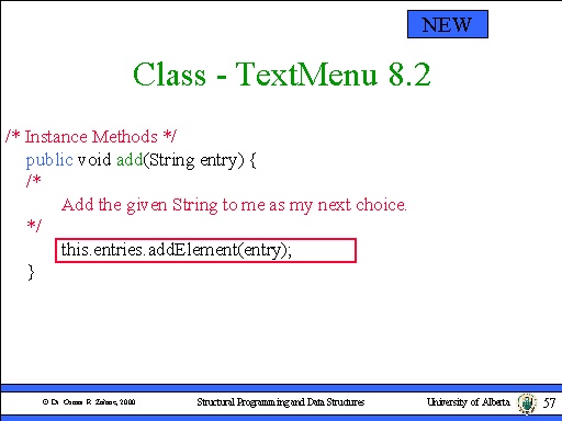 Class - TextMenu 8.2