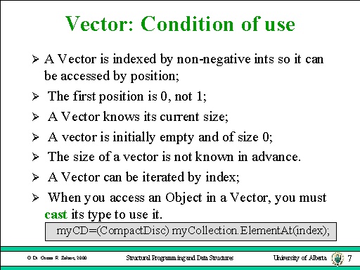 Vector: Condition of use