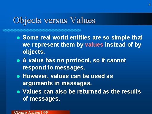 Objects versus Values
