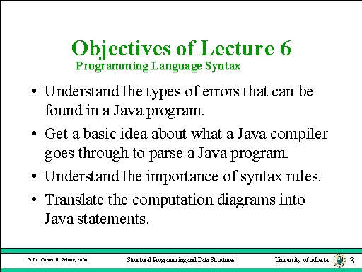Objectives of Lecture 6