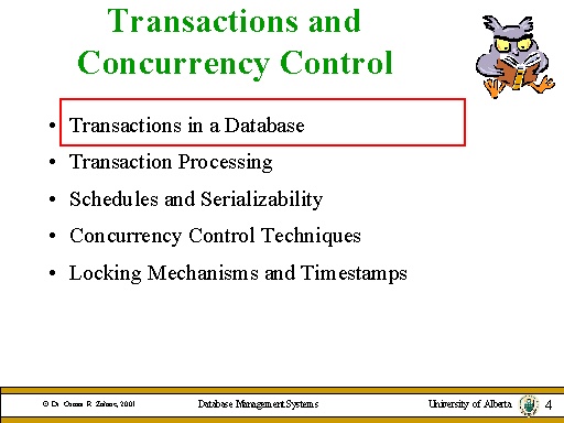 Transactions and Concurrency Control