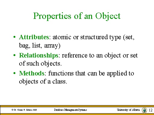 Properties of an Object