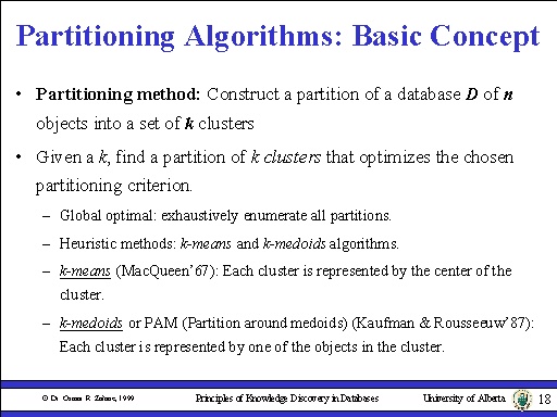 Partitioning Algorithms Basic Concept