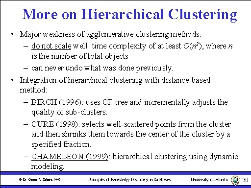 More on Hierarchical Clustering