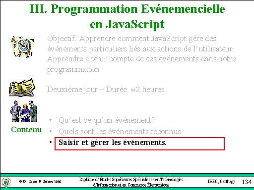 III. Programmation Evénemencielle en JavaScript